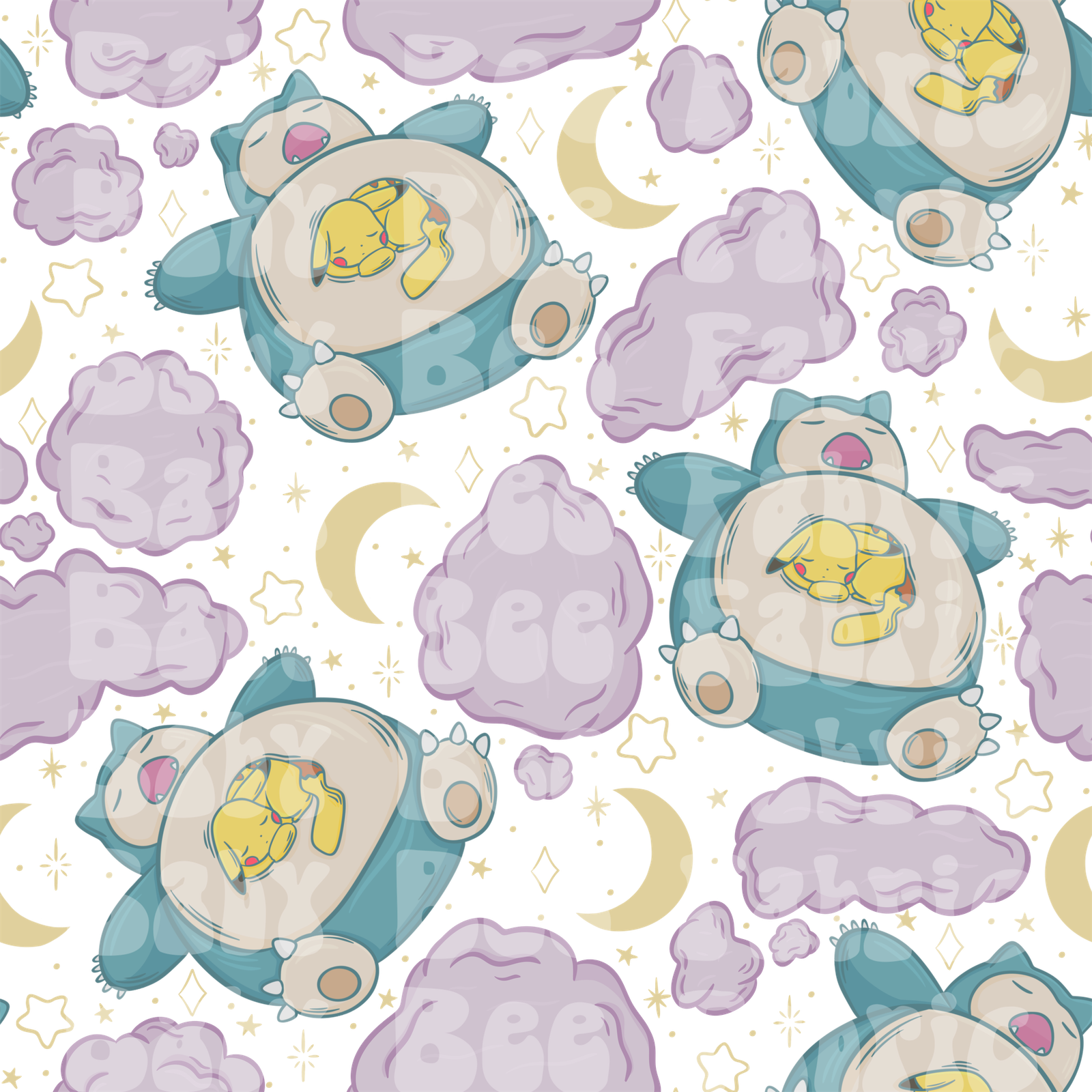 White Snorlax – Baby Bee Fabric