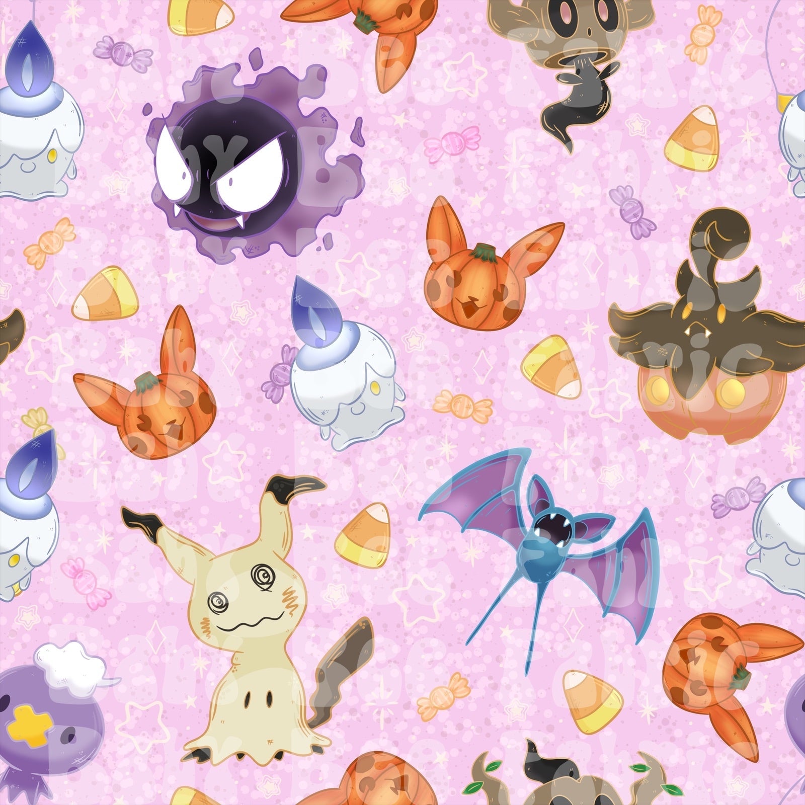 Pink Spooky Pokè – Baby Bee Fabric RTS