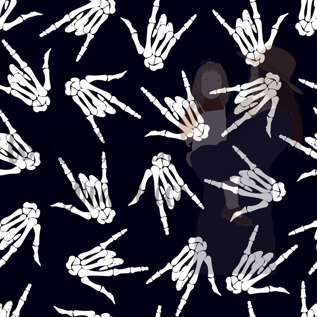 I Love You Skeleton Hand – Baby Bee Fabric