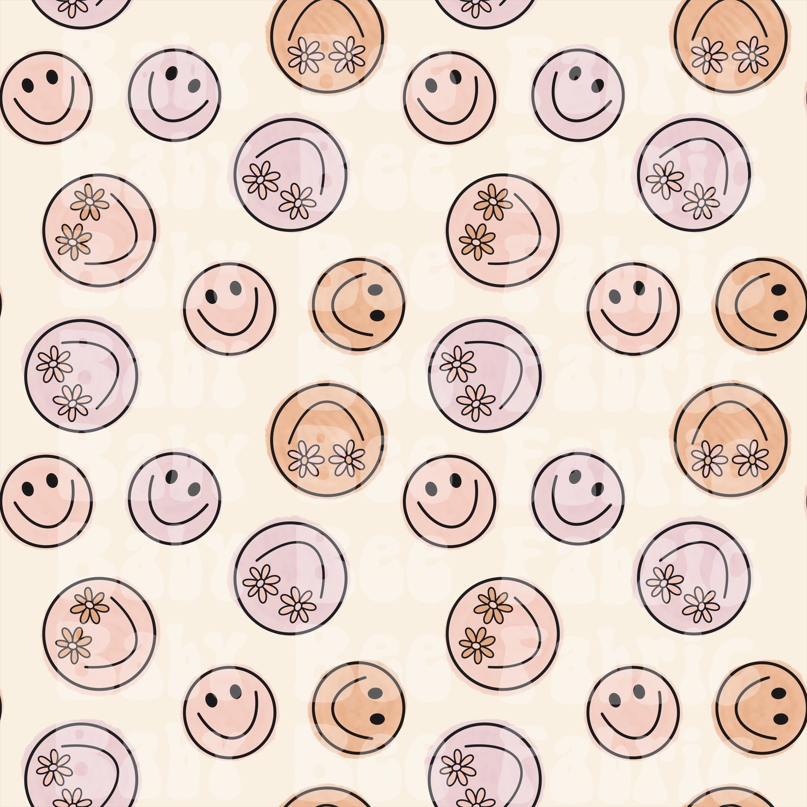 Mixed Smileys – Baby Bee Fabric