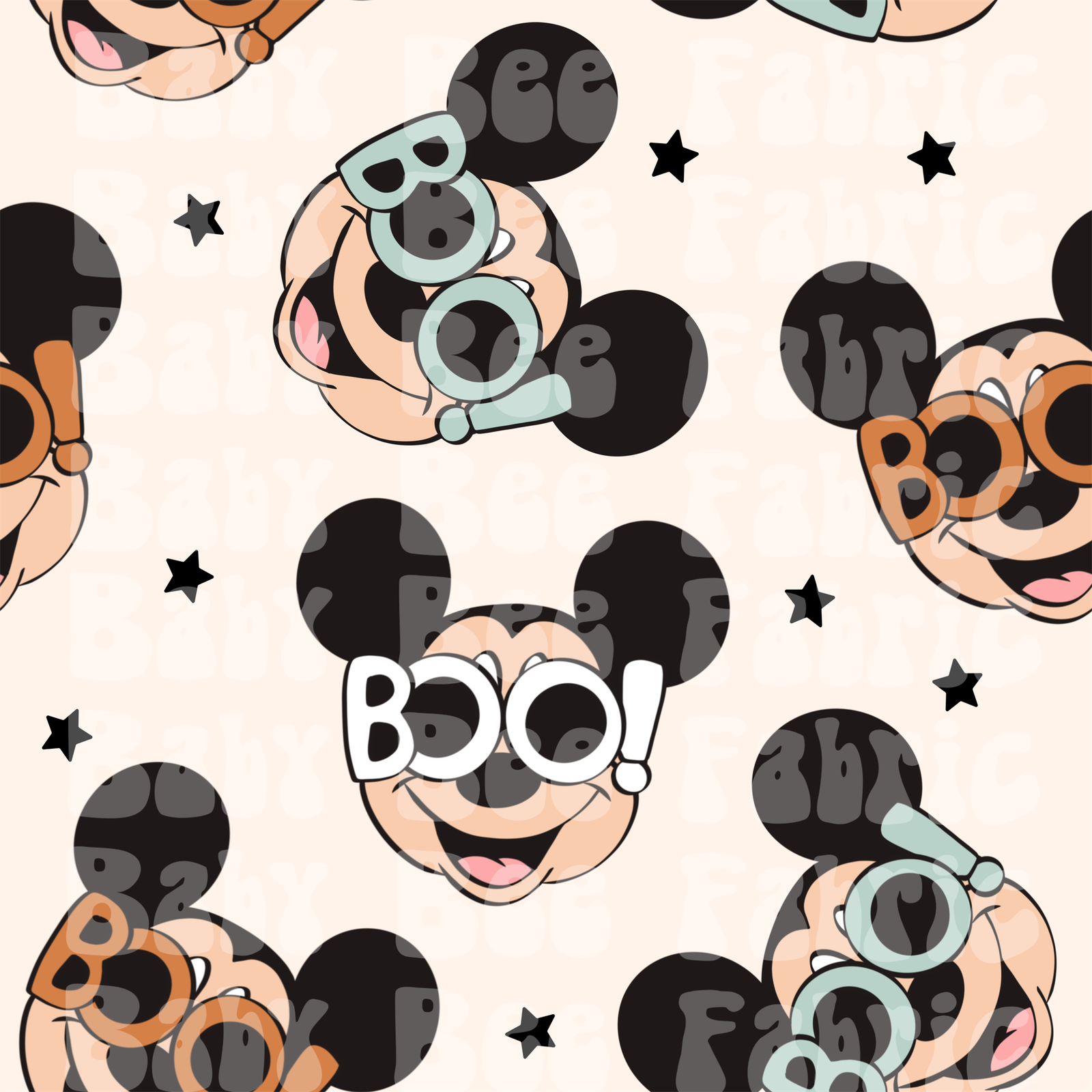 Mouse Boo Glasses – Baby Bee Fabric RTS