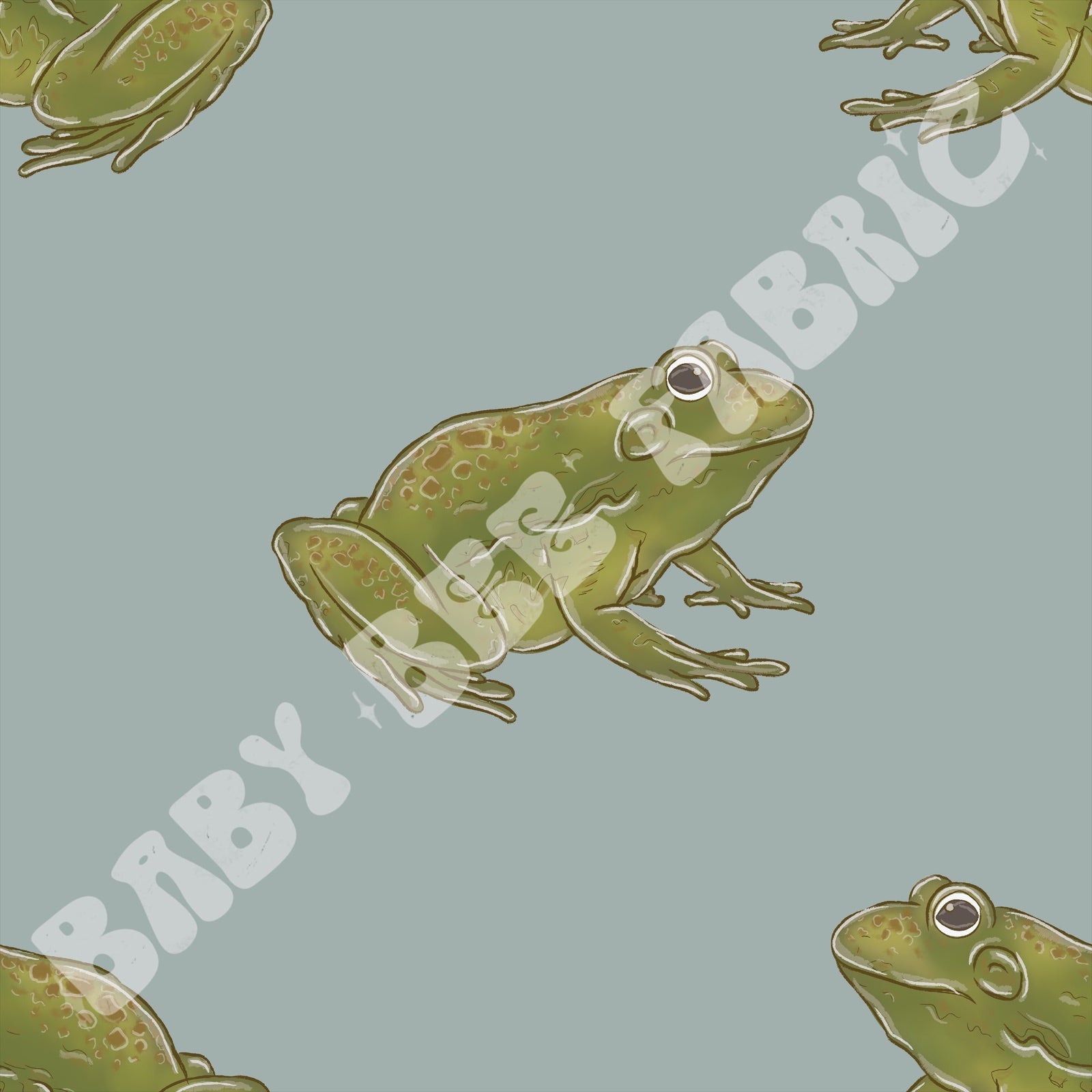 Frogs on green – Baby Bee Fabric RTS