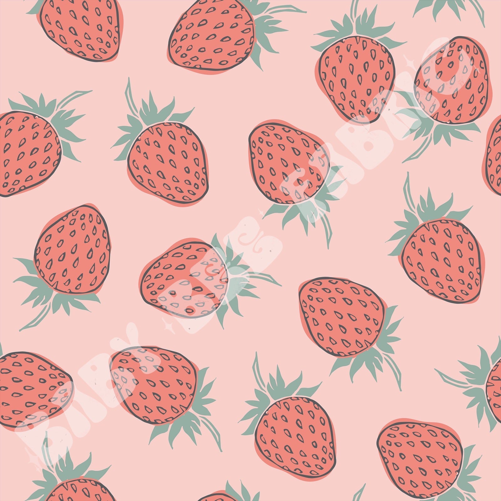 Muted Strawberries – Baby Bee Fabric RTS