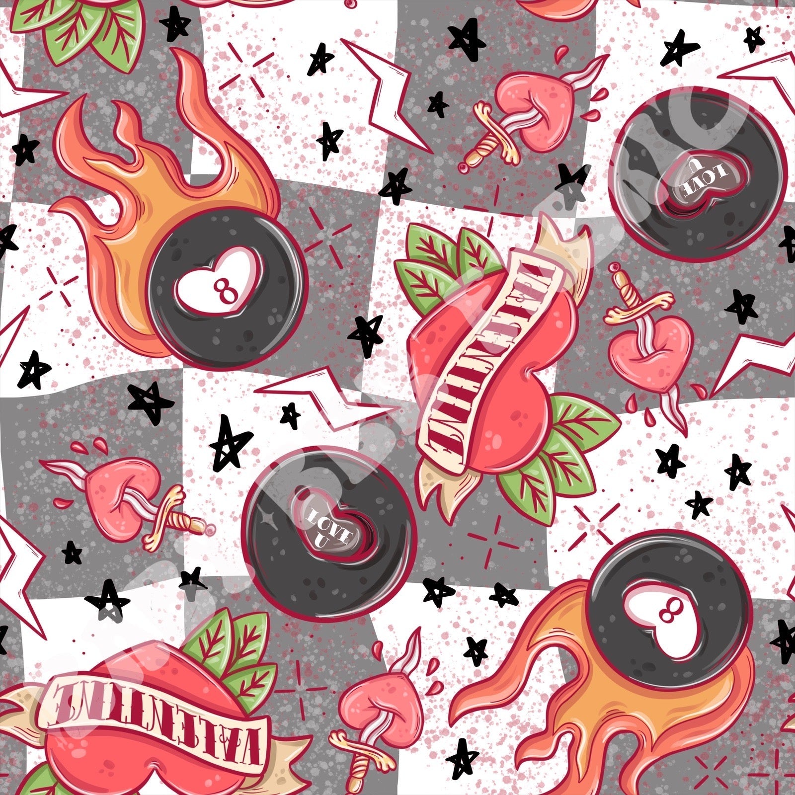 Checkered 8 Ball – Baby Bee Fabric RTS