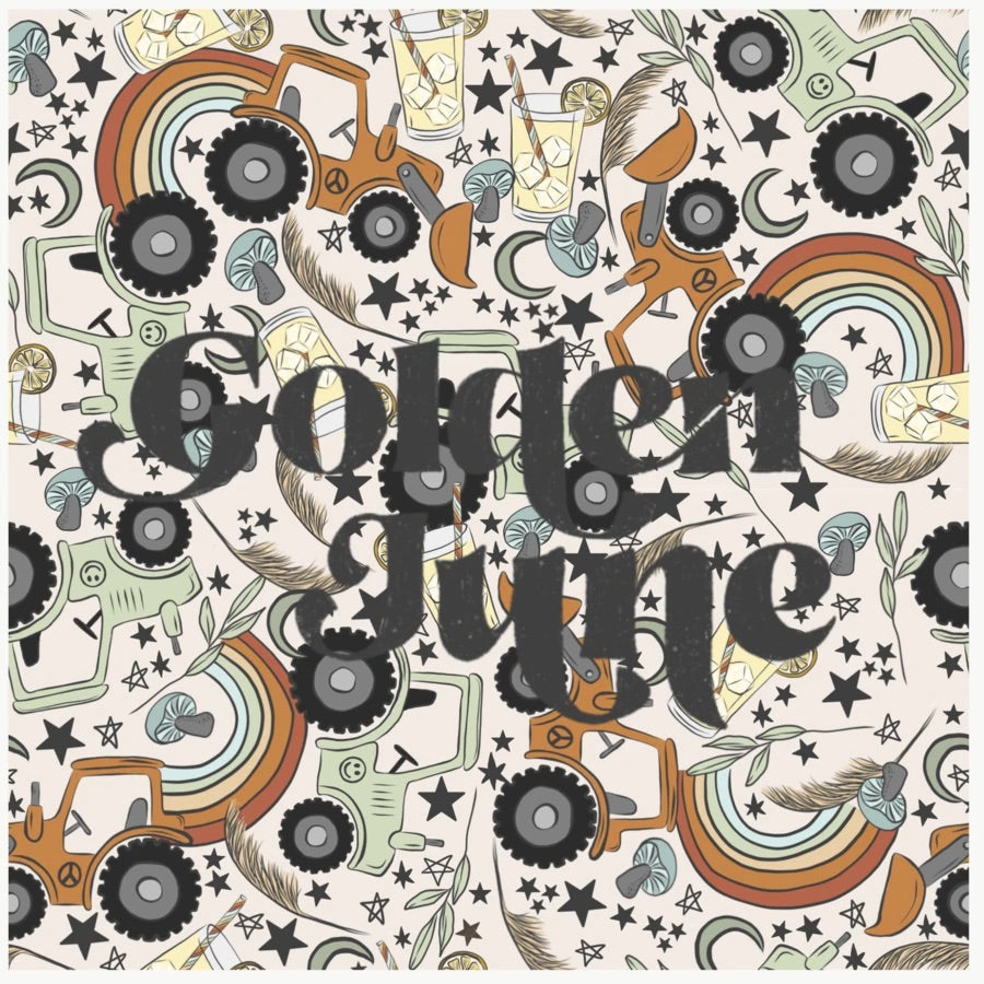 Peace Love Tractors – Baby Bee Fabric RTS